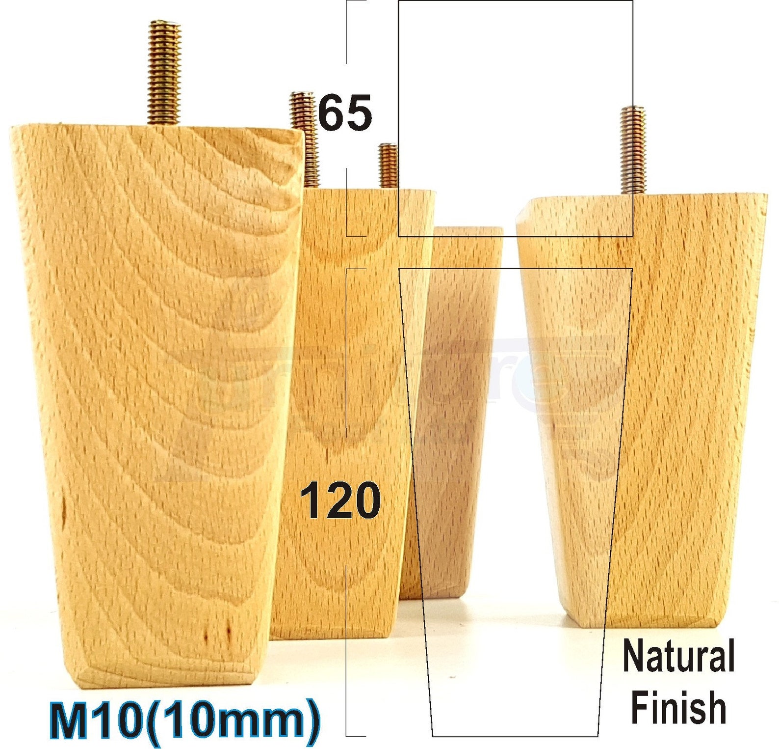 Natural Solid Wood Furniture Feet Replacement Legs 120mm to - Etsy UK