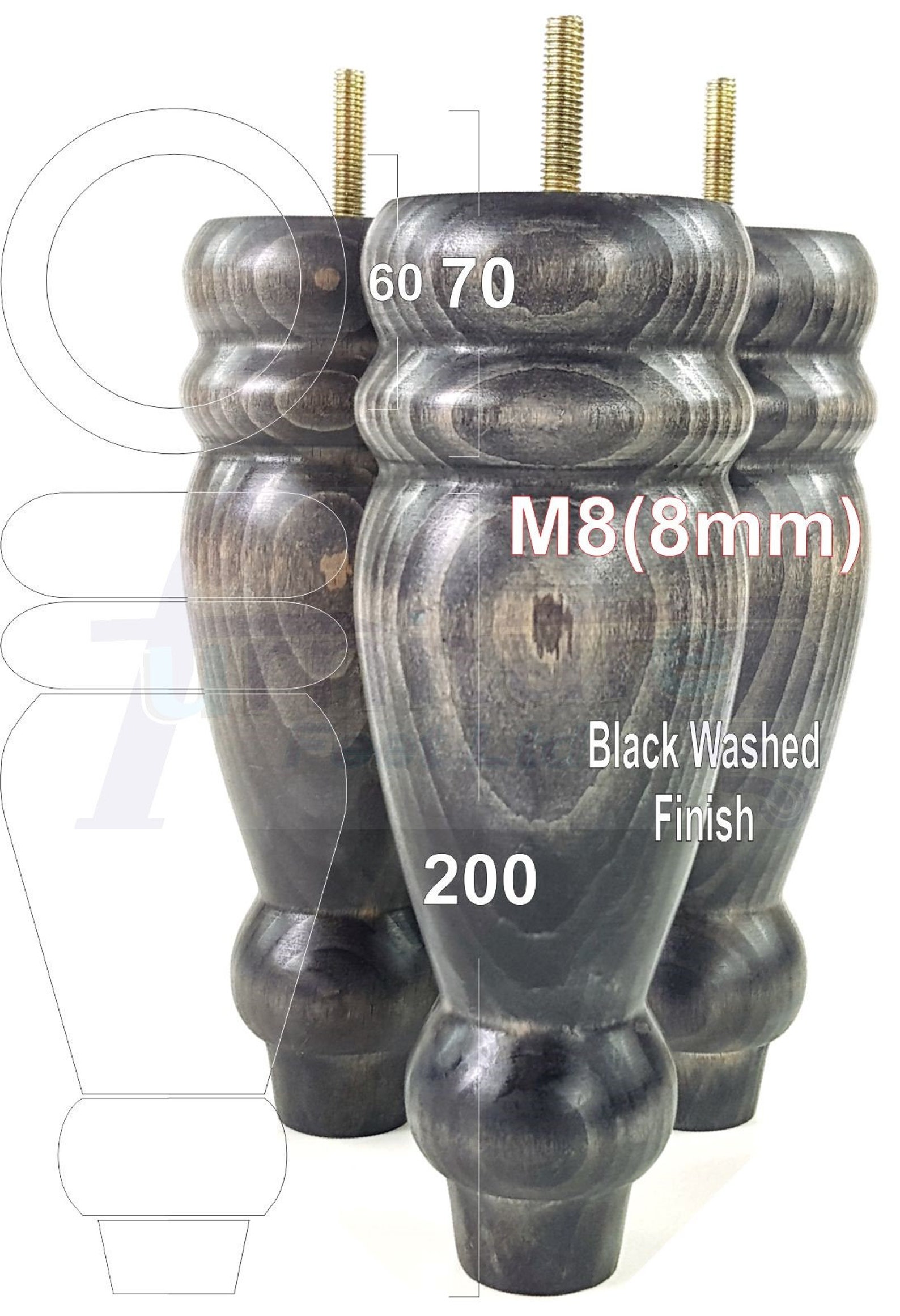 Wooden Furniture Feet Replacement Sofa Legs 200mm High for Chairs ...
