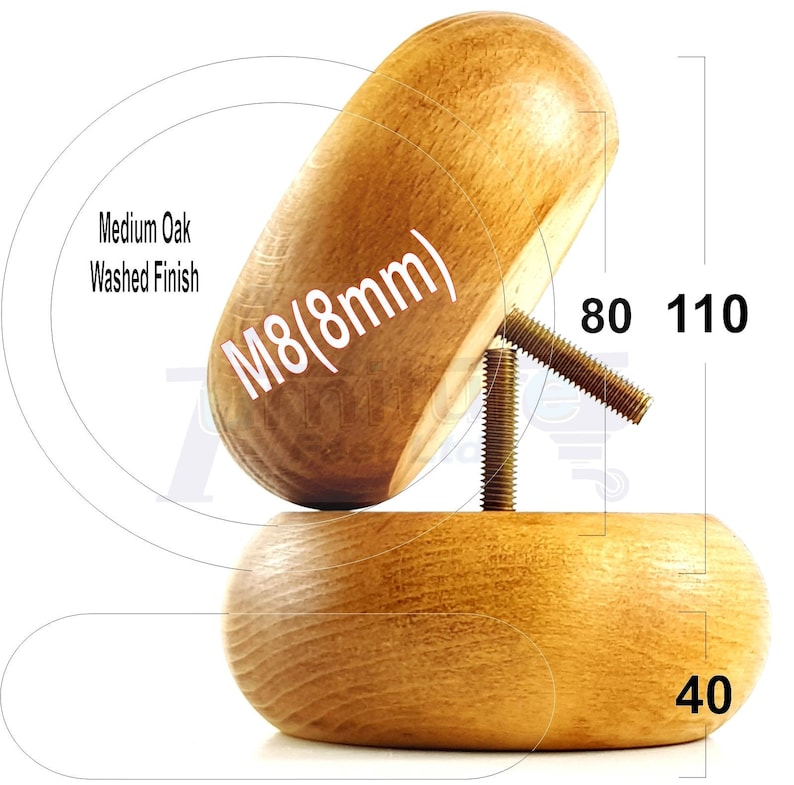 Solid Wood Furniture Bun Feet Replacement Legs 40mm High for Chairs ...