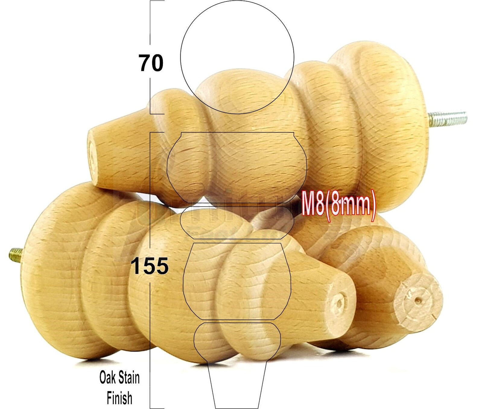 Solid Wood Furniture Feet Turned Replacement Legs 155mm High - Etsy UK