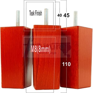 Solid Wood Furniture Legs Replacement Block Feet 110mm High Multiple ...