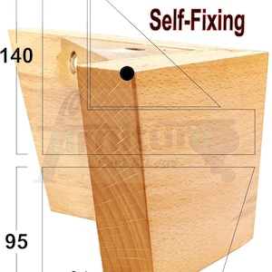 Solid Wood Furniture Legs Replacement Corner Feet 95mm High Multi ...