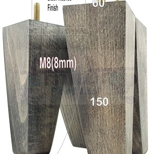 Solid Wood Block Feet Replacement Curved Furniture Legs 150mm High ...