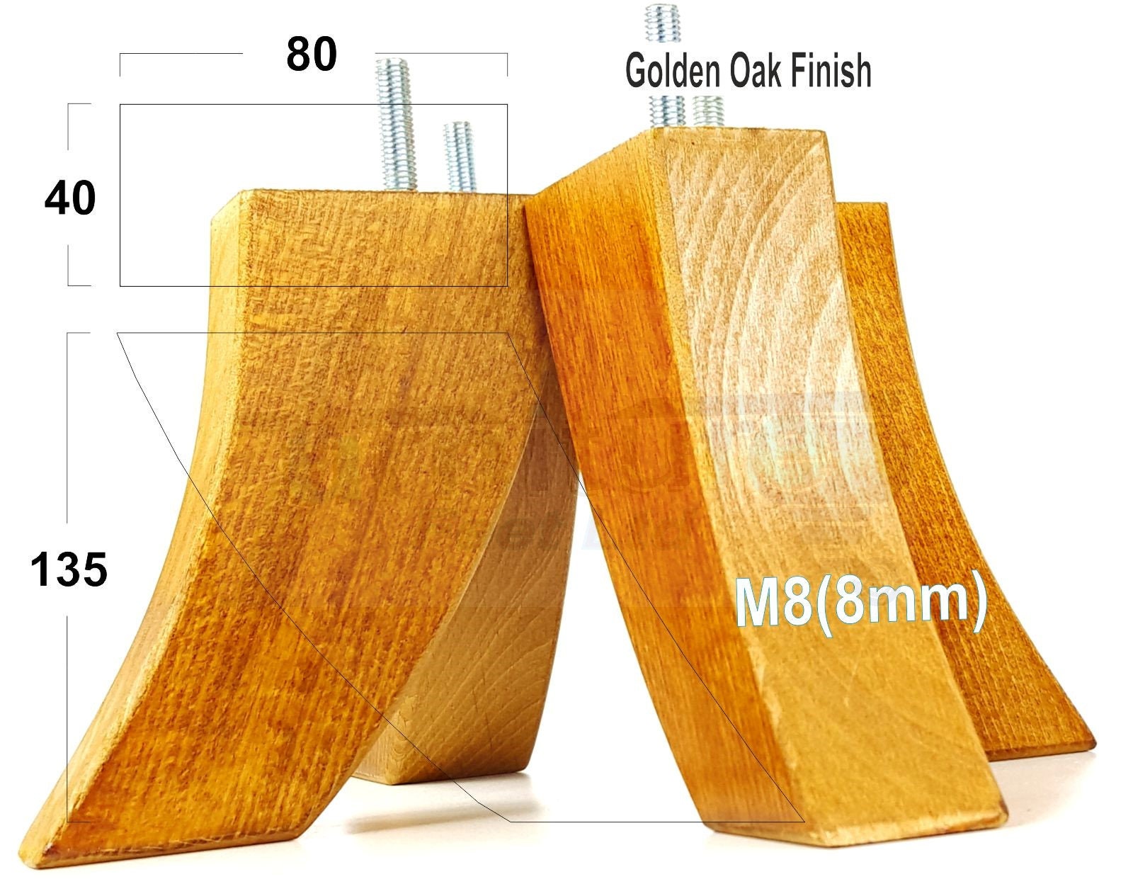 Curved Wooden Feet Solid Wood Furniture Legs Set of 4 135mm - Etsy UK