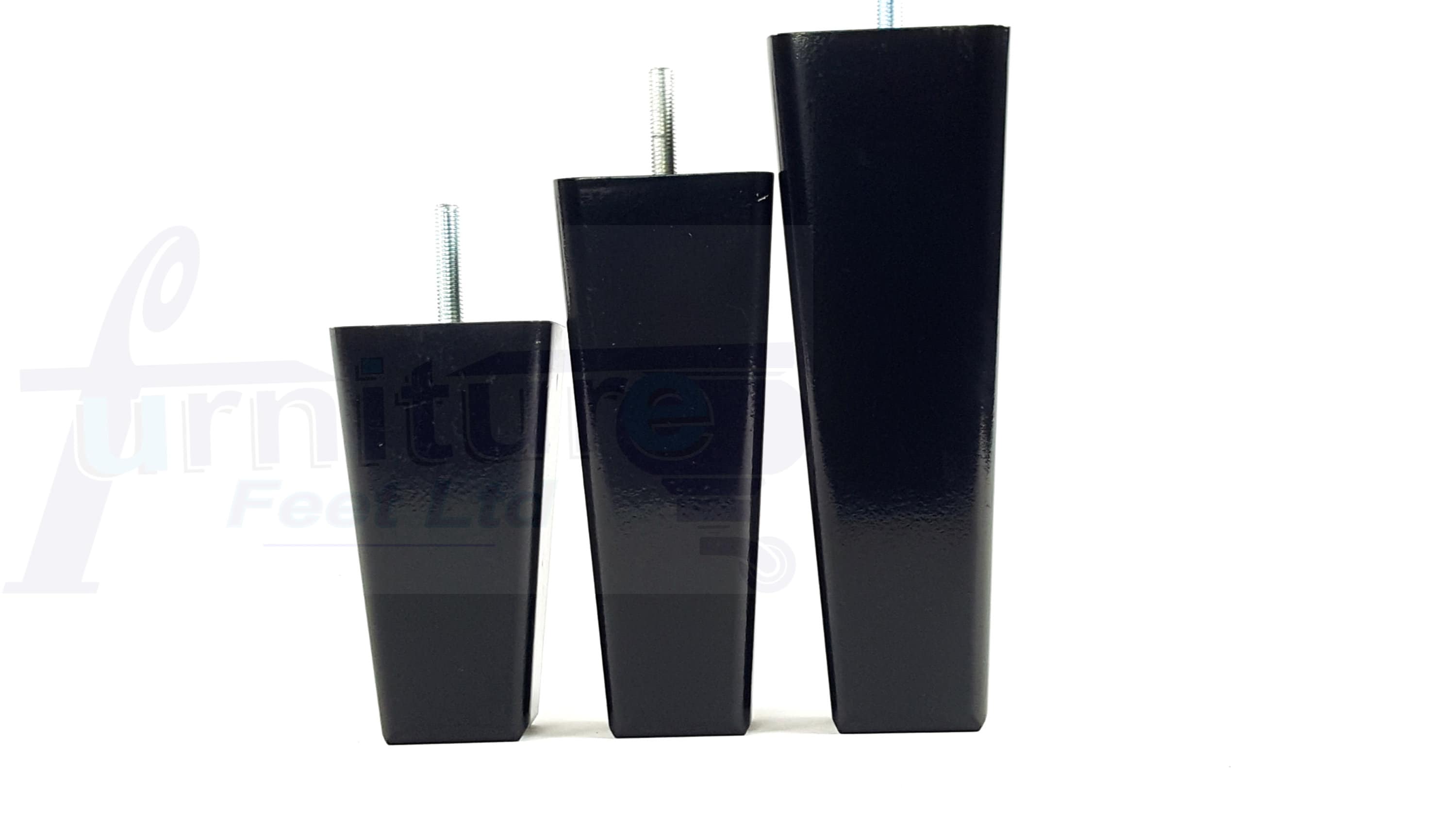 Black Solid Wood Furniture Feet Replacement Legs 120mm to 200mm High ...