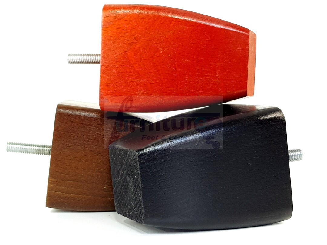 Set of 4 Replacement Furniture Block Feet Multiple Colours Square Wood ...