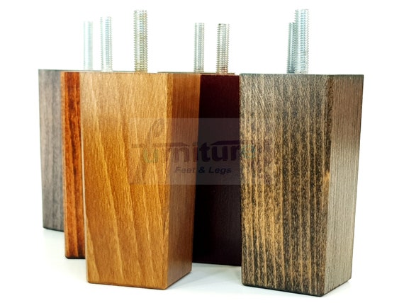 Solid Wood Square Furniture Feet Replacement Block Legs 110mm - Etsy