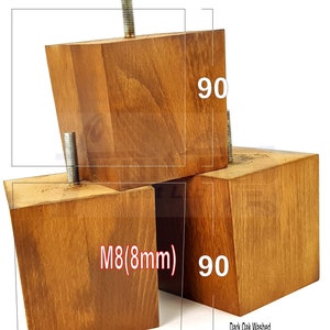 Solid Wood Square Feet Replacement Block Legs 90mm High Multiple ...