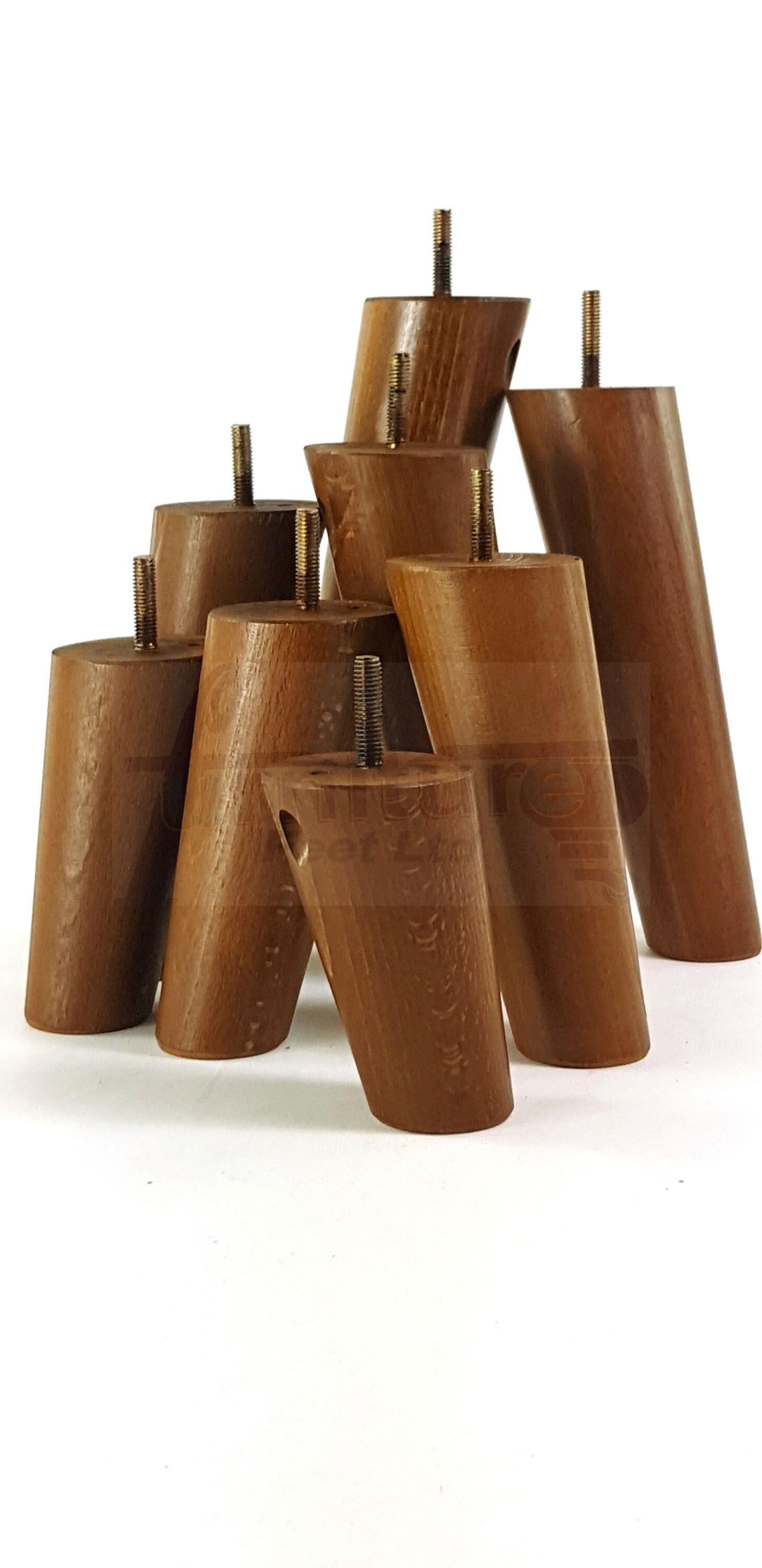 Dark Oak Solid Wood Angled Furniture Feet 100mm to 240mm High | Etsy