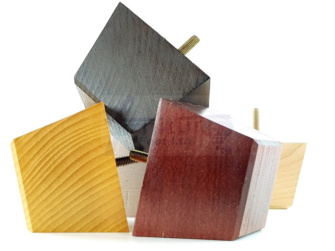 Solid Block Wood Furniture Feet Square Replacement Sofa Legs 65mm High ...
