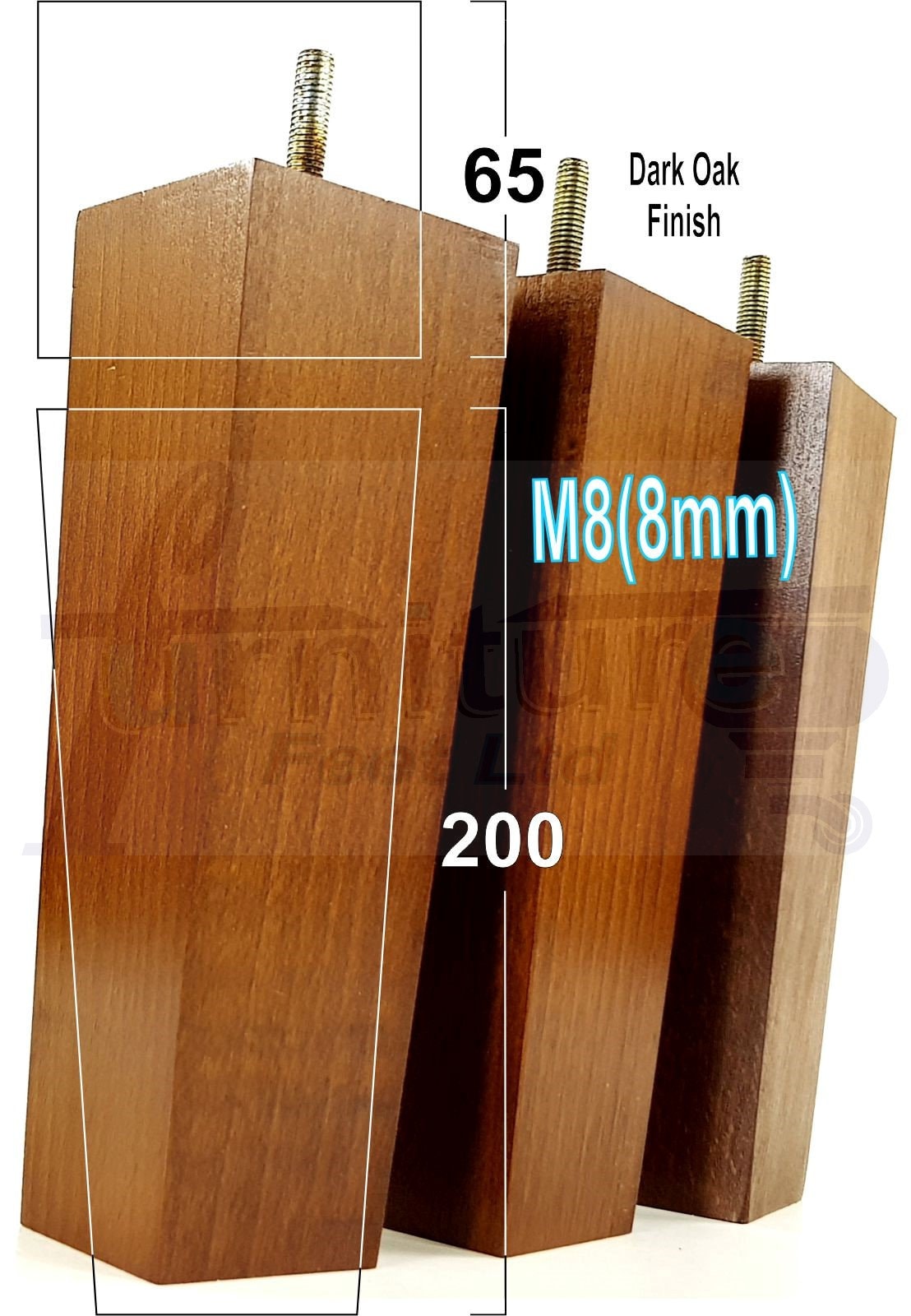 Wooden Furniture Feet Square Replacement Block Tapered Legs 100mm to ...
