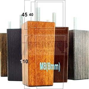 Solid Wood Furniture Legs Replacement Block Feet 110mm High Multiple ...