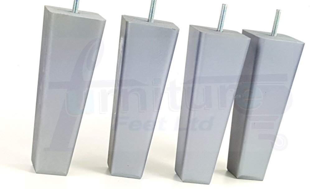Silver Solid Wood Furniture Block Feet Replacement Square Legs 120mm to ...