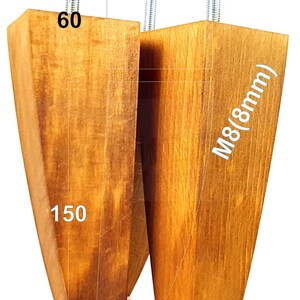 Solid Wood Block Feet Replacement Curved Furniture Legs 150mm High ...