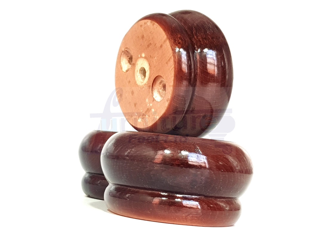 4 Wood Furniture Bun Feet Replacement Legs 50mm High Chairs Stools Sofa ...