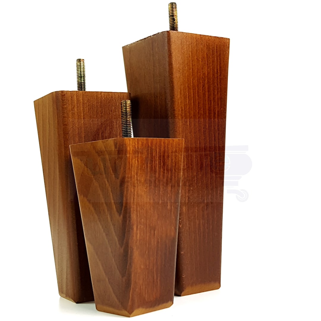 Dark Oak Solid Wood Furniture Feet Replacement Legs 120mm to 200mm High ...