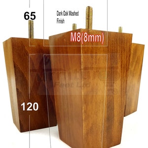 Wooden Furniture Feet Square Replacement Block Tapered Legs 100mm to ...