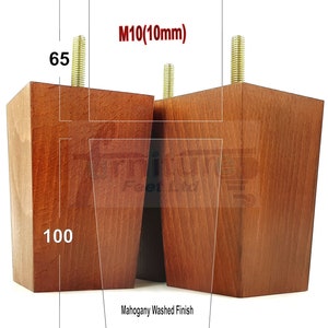 Solid Wood Furniture Feet Square Replacement Block Tapered Sofa Legs ...