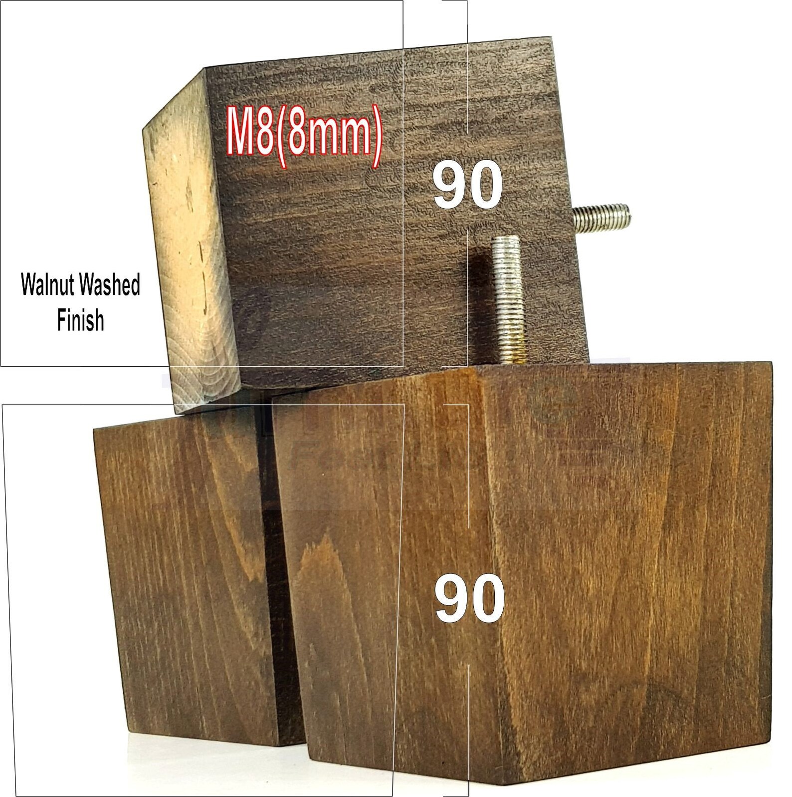 Solid Wood Square Feet Replacement Block Legs 90mm High - Etsy