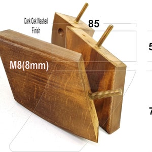 Solid Wood Curved Block Furniture Legs Replacment Feet 75mm High ...