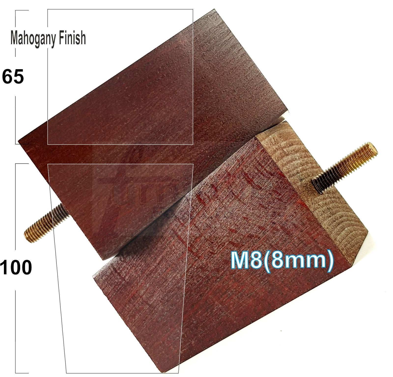 Solid Wood Furniture Feet Square Replacement Block Tapered Legs 100mm ...