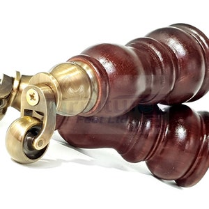 Solid Wood Furniture Feet With Antique Castors Set of 4 Legs - Etsy