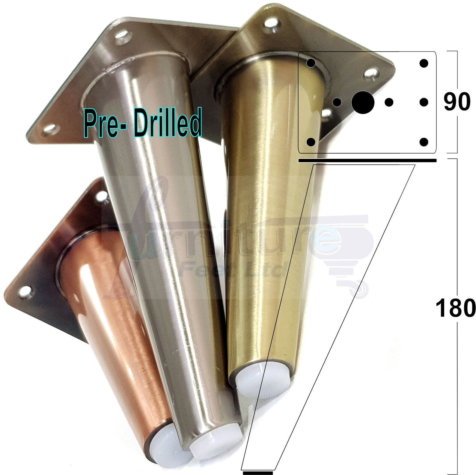 4x Furniture Feet 180mm High Metal Legs Various Colours for - Etsy UK