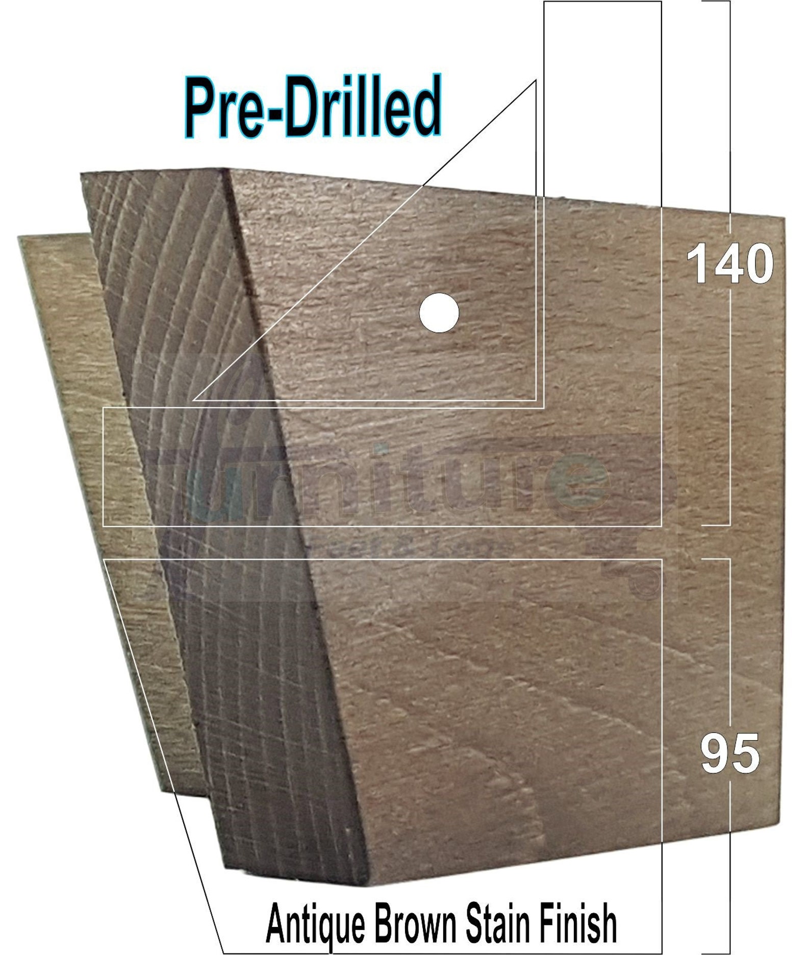 Solid Wood Furniture Legs Replacement Corner Feet 95mm High Multi ...