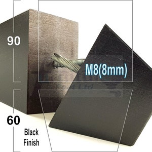 Solid Block Wood Furniture Feet Square Replacement Sofa Legs 65mm High ...