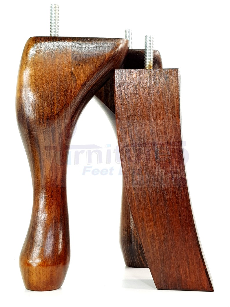 Solid Wood Furniture Feet 2 Vintage Queen Anne 8 Inches 200mm High ...