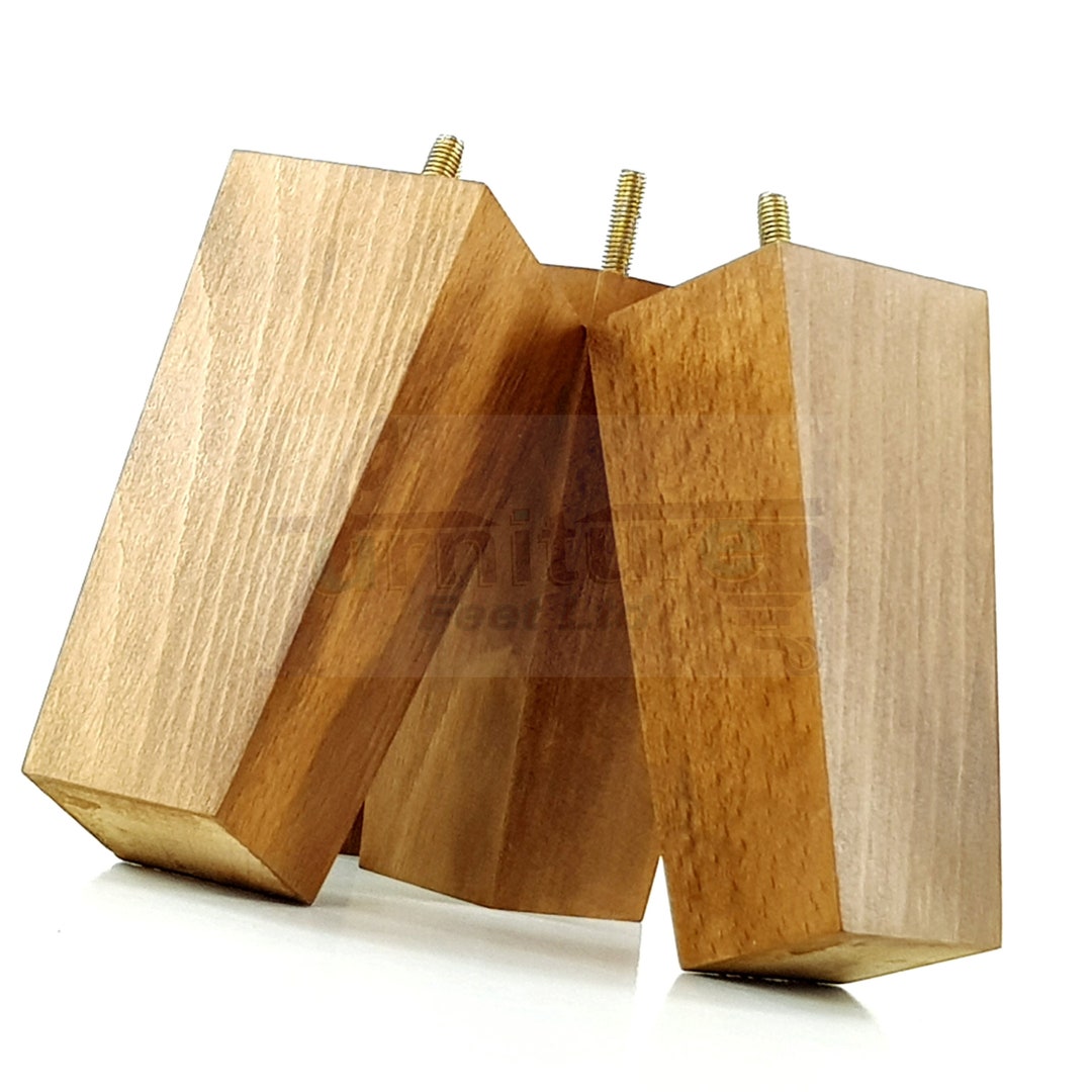 Wooden Furniture Feet Square Replacement Block Tapered Legs 100mm to ...