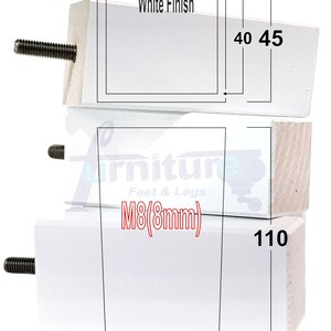 Solid Wood Furniture Legs Replacement Block Feet 110mm High Multiple ...