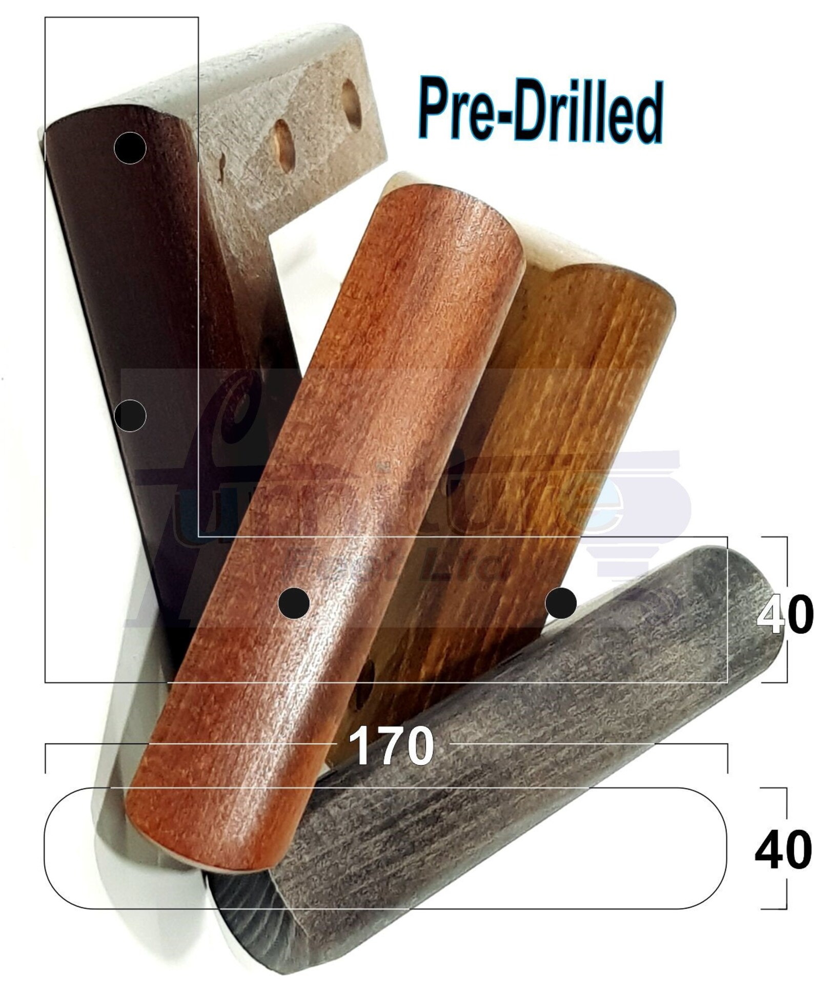 Solid Wood Furniture Legs Replacement Corner Feet 40mm High Multiple ...
