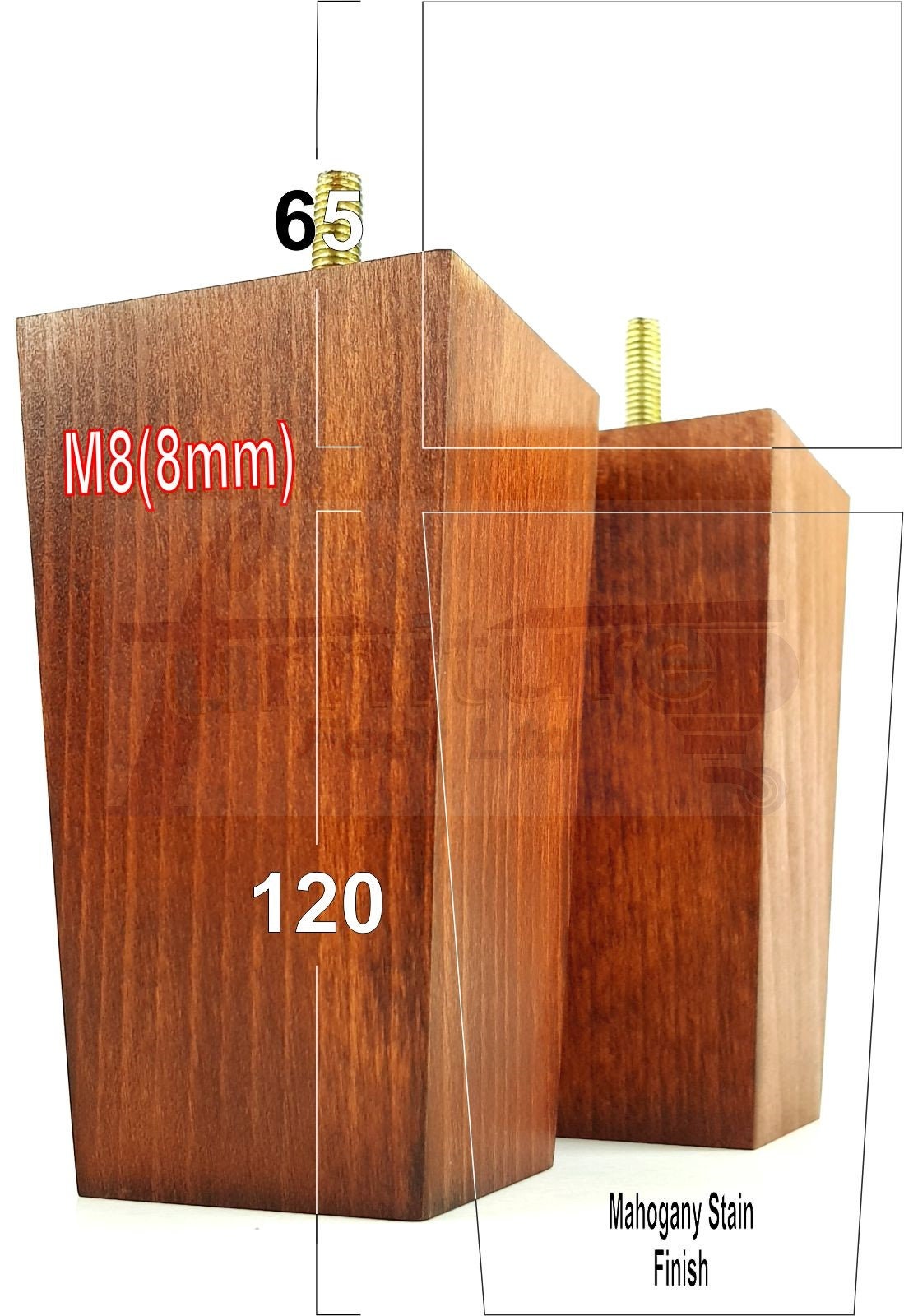 Solid Wood Furniture Feet Square Replacement Block Tapered | Etsy