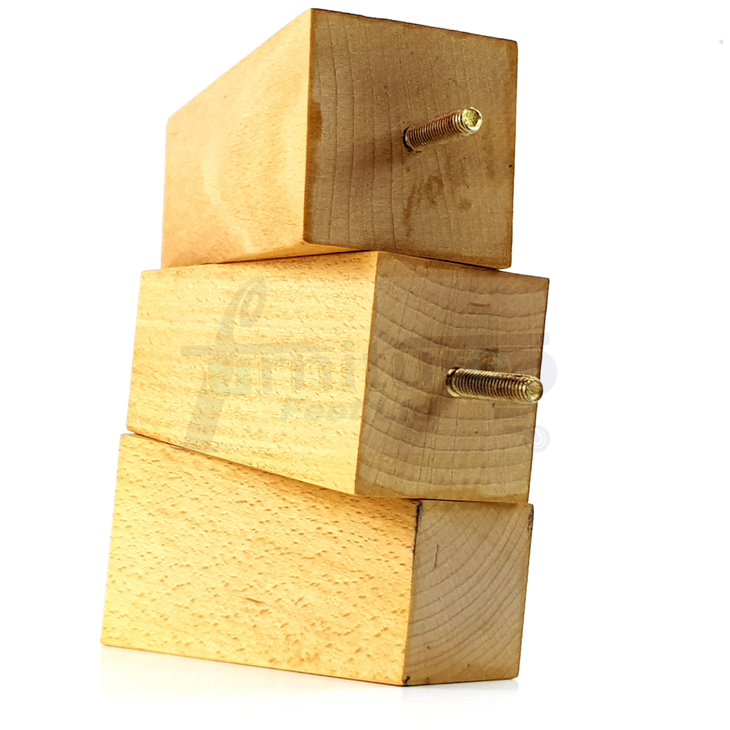 Solid Wood Furniture Feet Square Replacement Block Tapered Legs 120mm ...