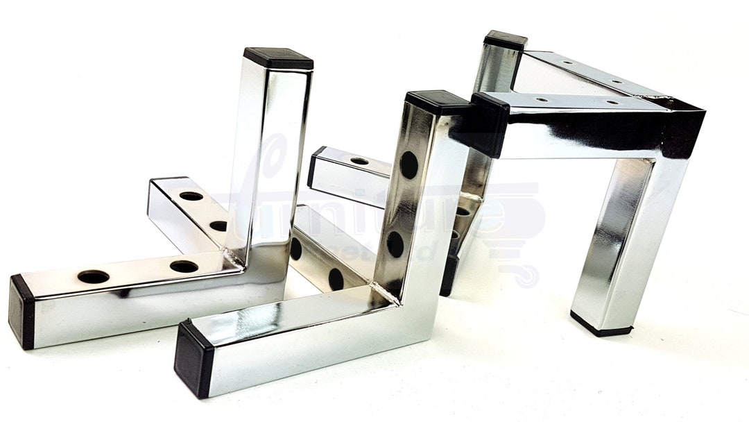 Metal Feet Chrome Silver Finish Replacement Metal Leg 155mm High Sofa ...