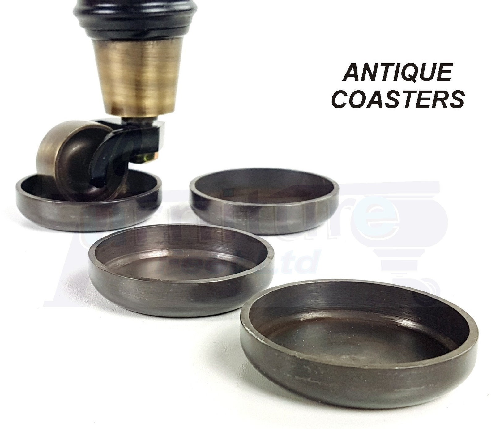 Set of 4 Castor Coasters Castor Cups Brass Chrome Black - Etsy UK