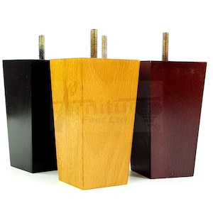 Solid Wood Furniture Feet Square Replacement Block Tapered Legs 120mm ...