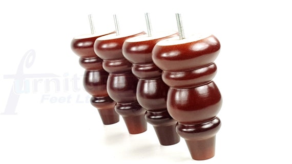 4 Furniture Legs 150mm High M8 Mahogany Replacement Turned Feet Chairs Stools Sofa Beds Settee Cabinets Mahogany Compatible IKEA Next DFS Etsy
