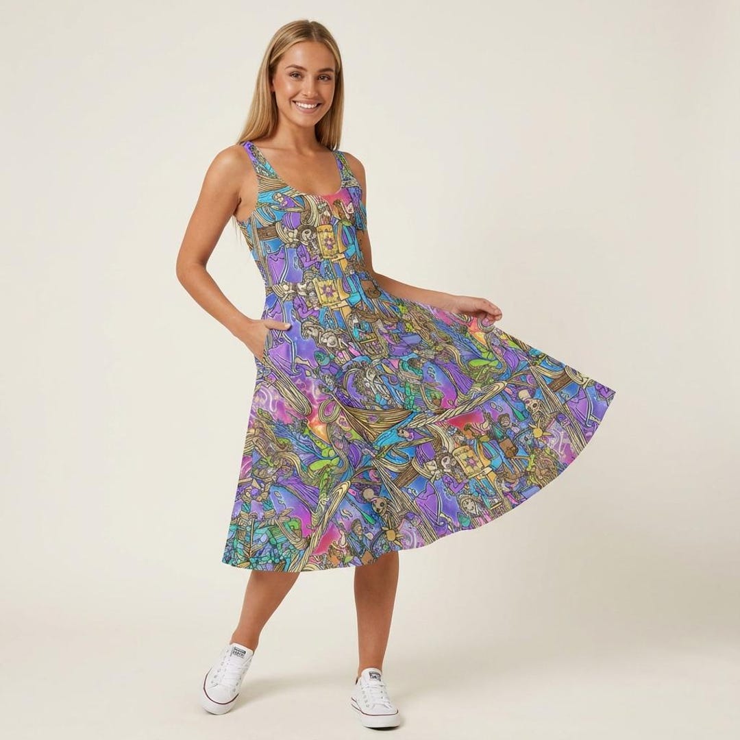 Tangled Storybook Scenes - Pocket Midi Skater Dress (new Global Edition ...