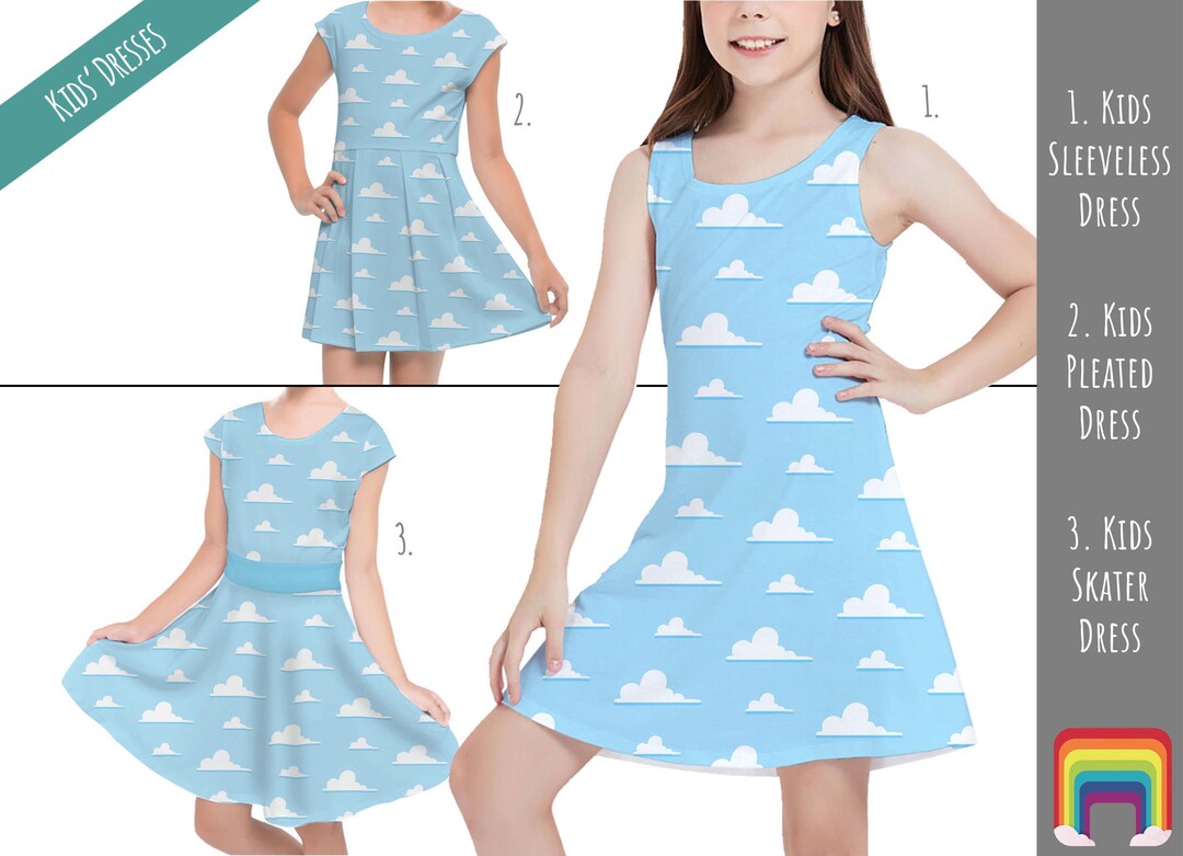 Pixar Clouds Disney Inspired Kids' Dresses Girls' Sleeveless Dress ...