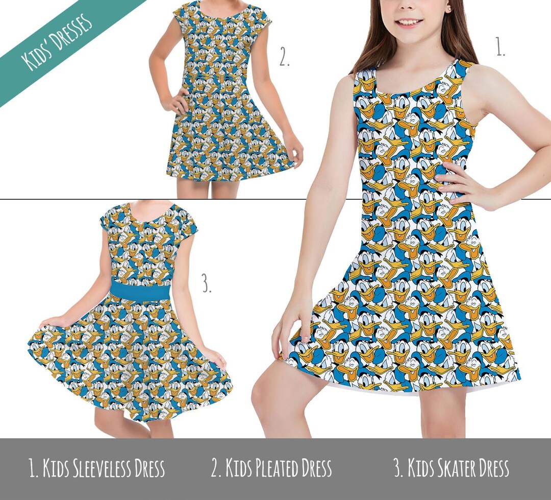 Many Faces of Donald Duck Theme Park Inspired Kids' Dresses Girls ...
