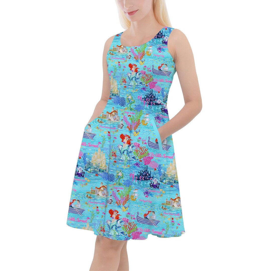 Ariel’s Ocean Wonderland - Disney Inspired Skater Dress With Pockets in ...