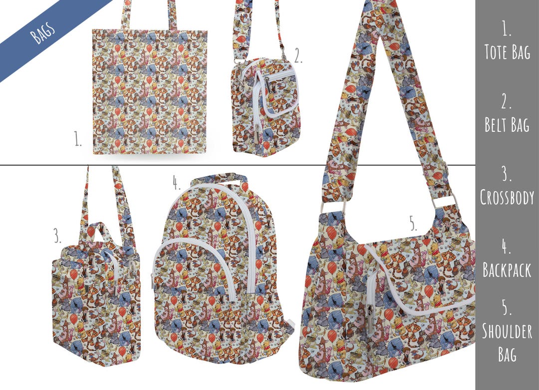 Winnie the Pooh & Friends Sketched Disney Inspired Bags Tote, Belt Bag ...