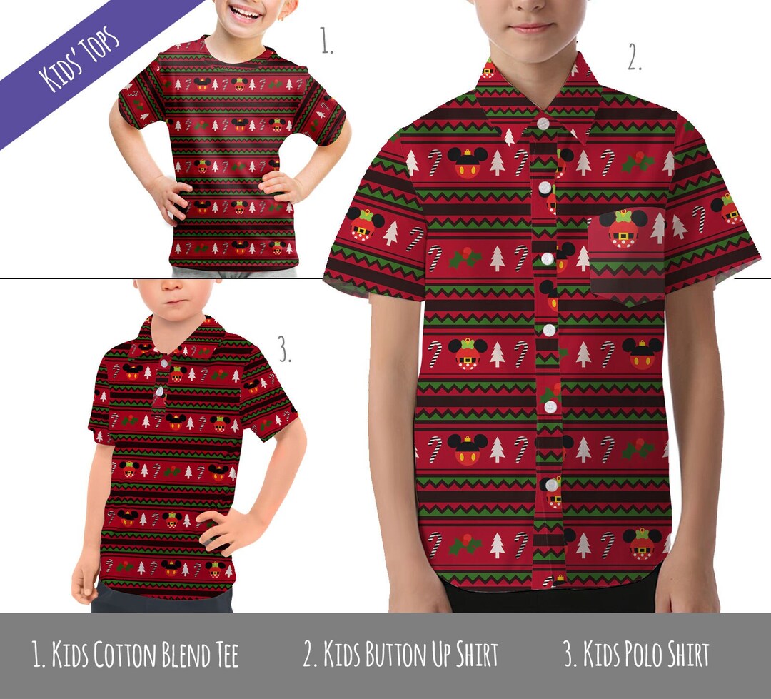 Christmas Mickey & Minnie Sweater Pattern Theme Park Inspired Kids ...