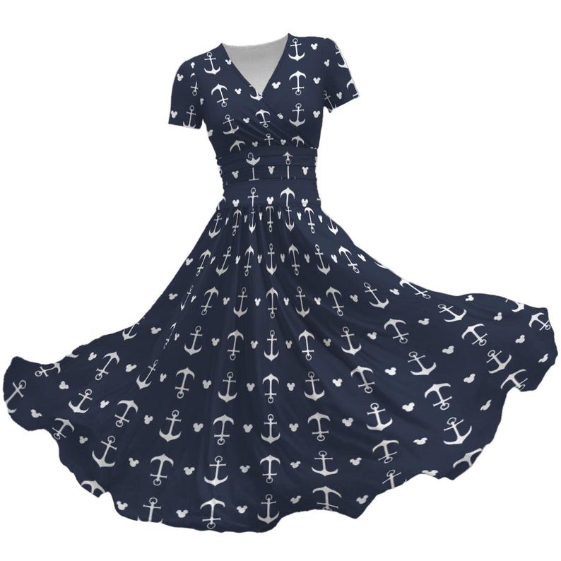 Anchors Mouse Ears - Disney Inspired Midi Dress in XS–7XL (new Global ...