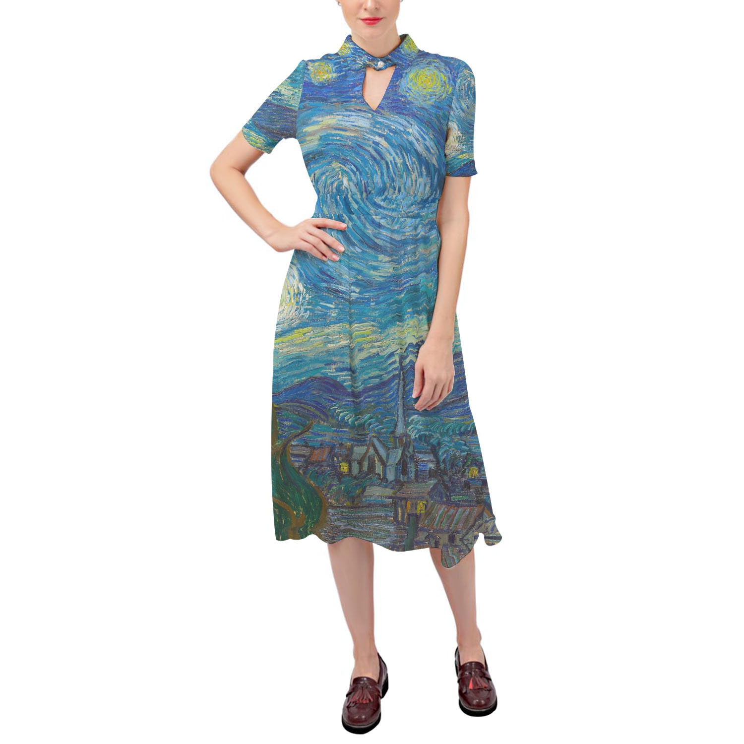 Van Gogh Starry Night Fine Art Midi Dress in XS 5XL - Etsy UK