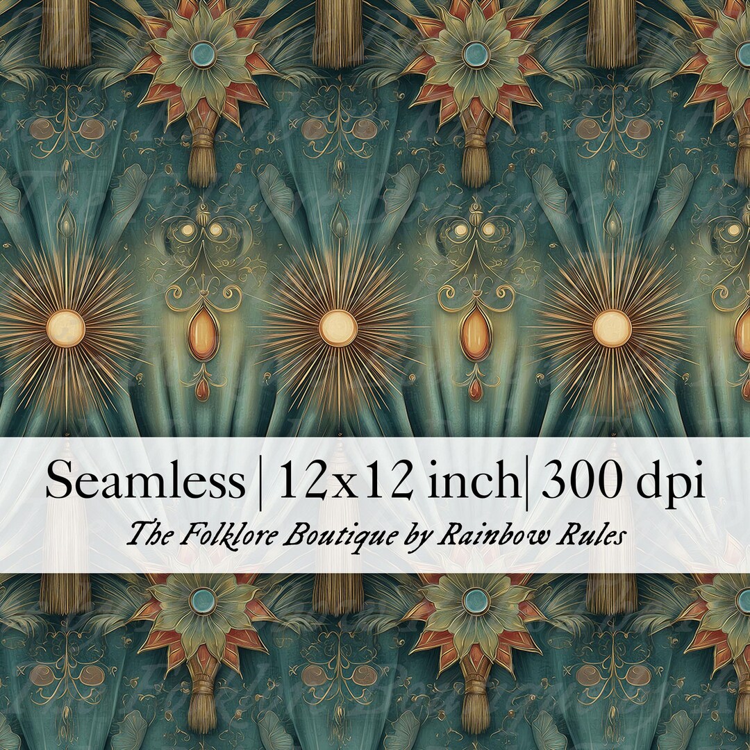Grand Theater Ceiling & Gilded Starburst Medallions - Seamless Pattern ...