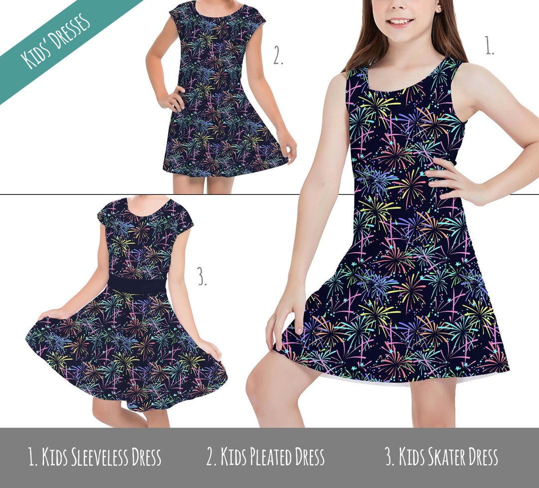 Fireworks Theme Park Inspired Kids' Dresses Girls' Sleeveless Dress ...