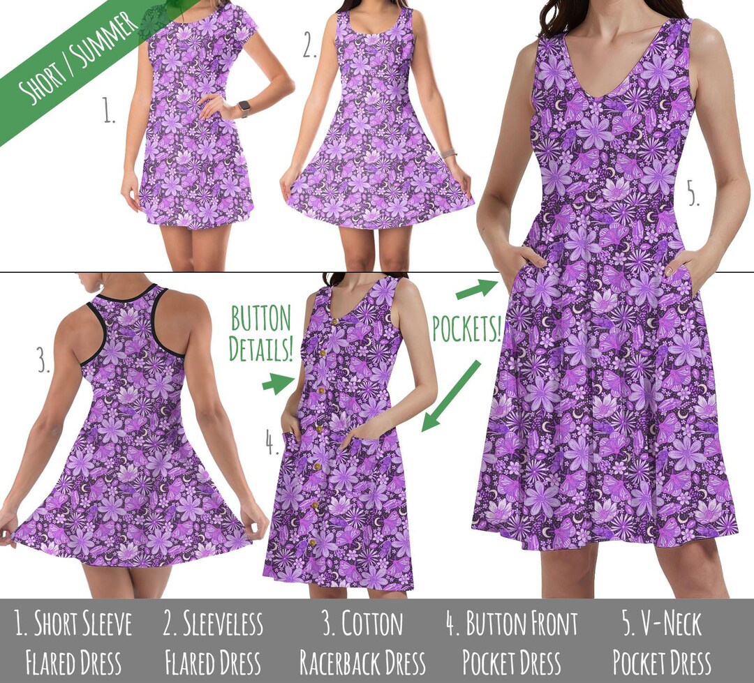 Purple Crystal Moths Disney Inspired Dress in Xs 5XL, Short Length ...